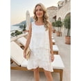 DARING DIVA Women's Party Sleeveless Crewneck Tiered Layered Chiffon ...