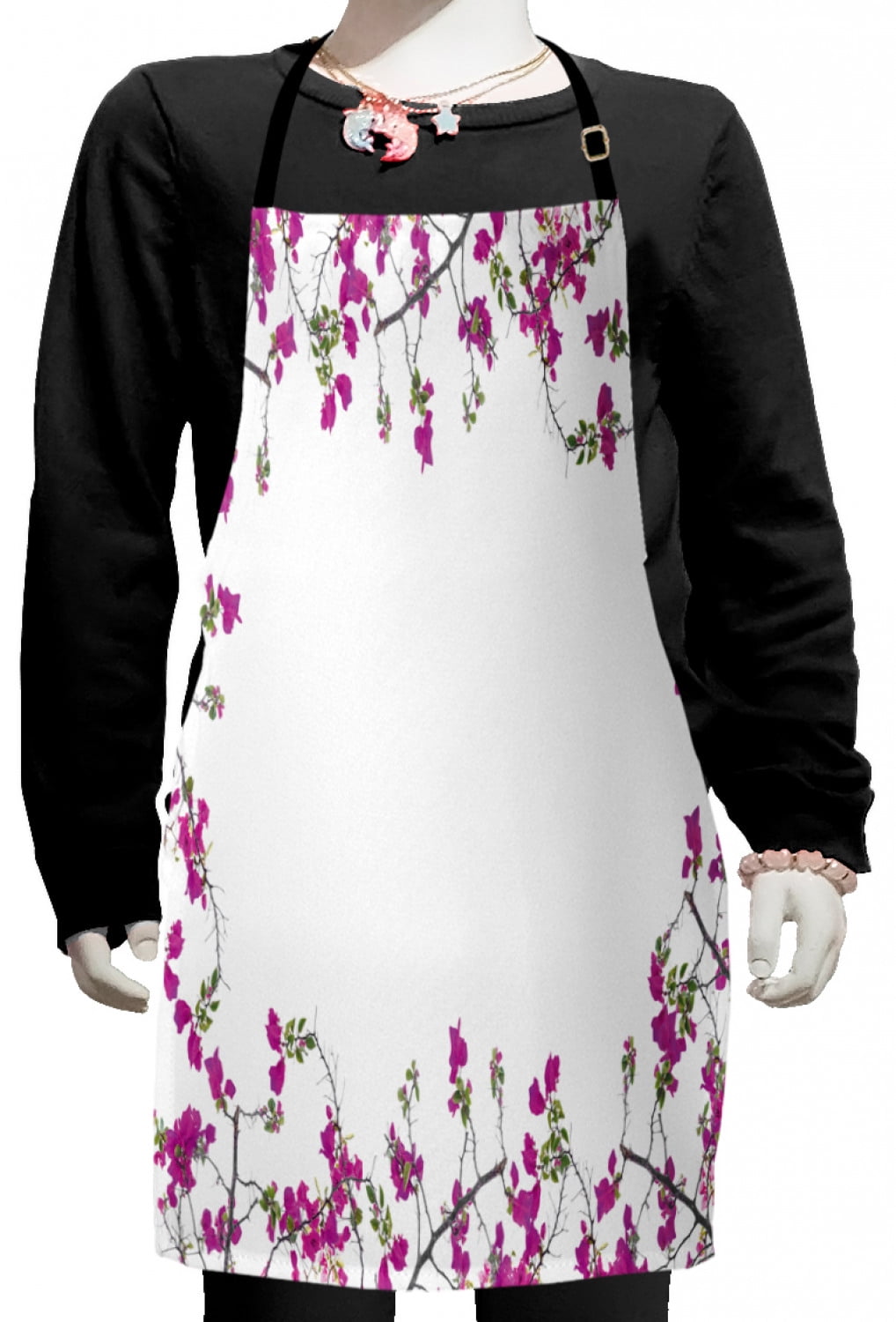 Flower Kids Apron, Vintage Frame with Ivy Floral Design with Leaves ...