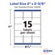 Avery Matte White Rectangle Labels, 2" x 2-5/8", 375 Labels - Walmart.com