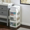 Life Story Classic 3 Shelf Storage Organizer Plastic Drawers White 2