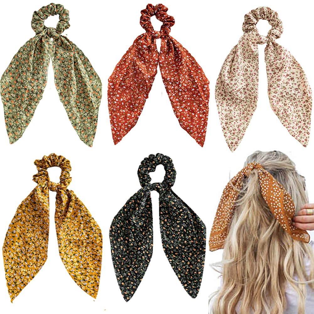 Click here for Slabsoy 5 Pcs Floral Hair Scarf With Ribbon Bow Fo... prices