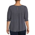Terra And Sky Womens Plus Size Smocked Blouse