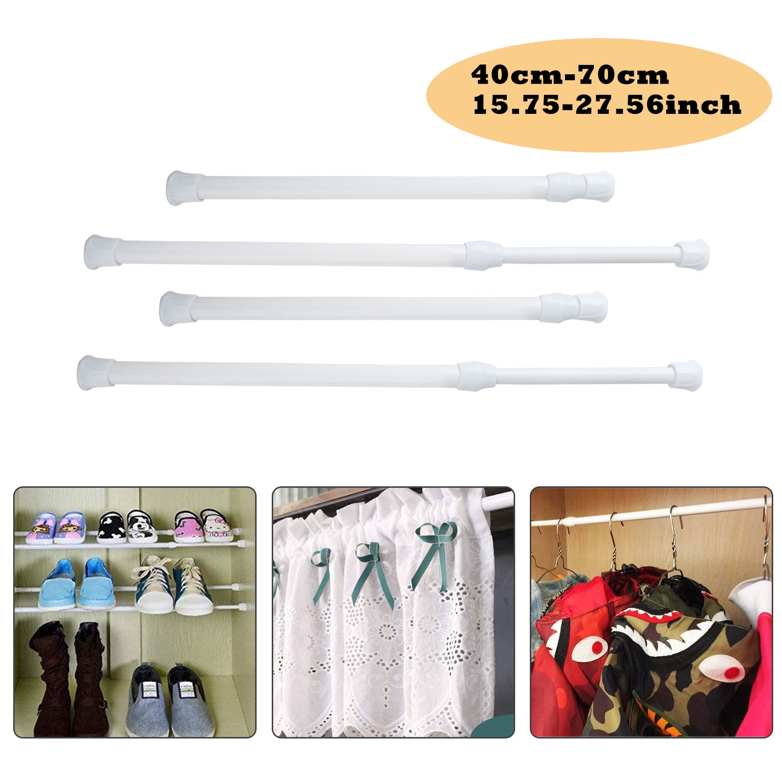 Adjustable Tension Rods 11.8" to 27.6", 4/2/1Pcs Spring Tension Rods ...