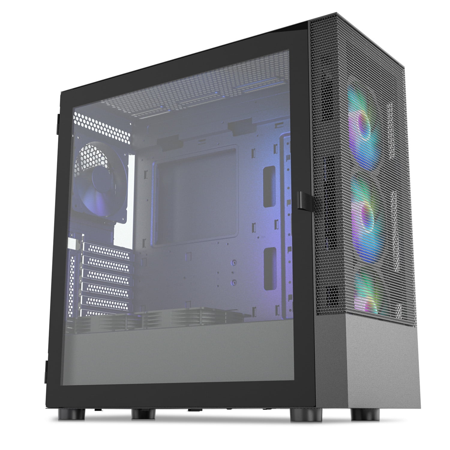 Buy Vetroo AL600 Mid Tower ATX PC Case with 6 Fans, 3x 120mm ARGB & PWM ...