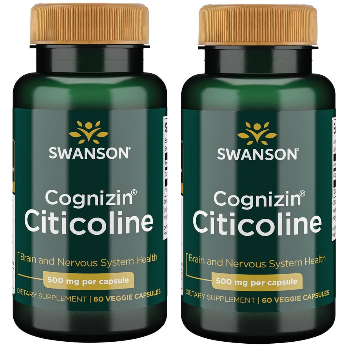 Swanson Cognizin Citicoline 500 mg 60 Veg Caps 2 Pack - Walmart.com