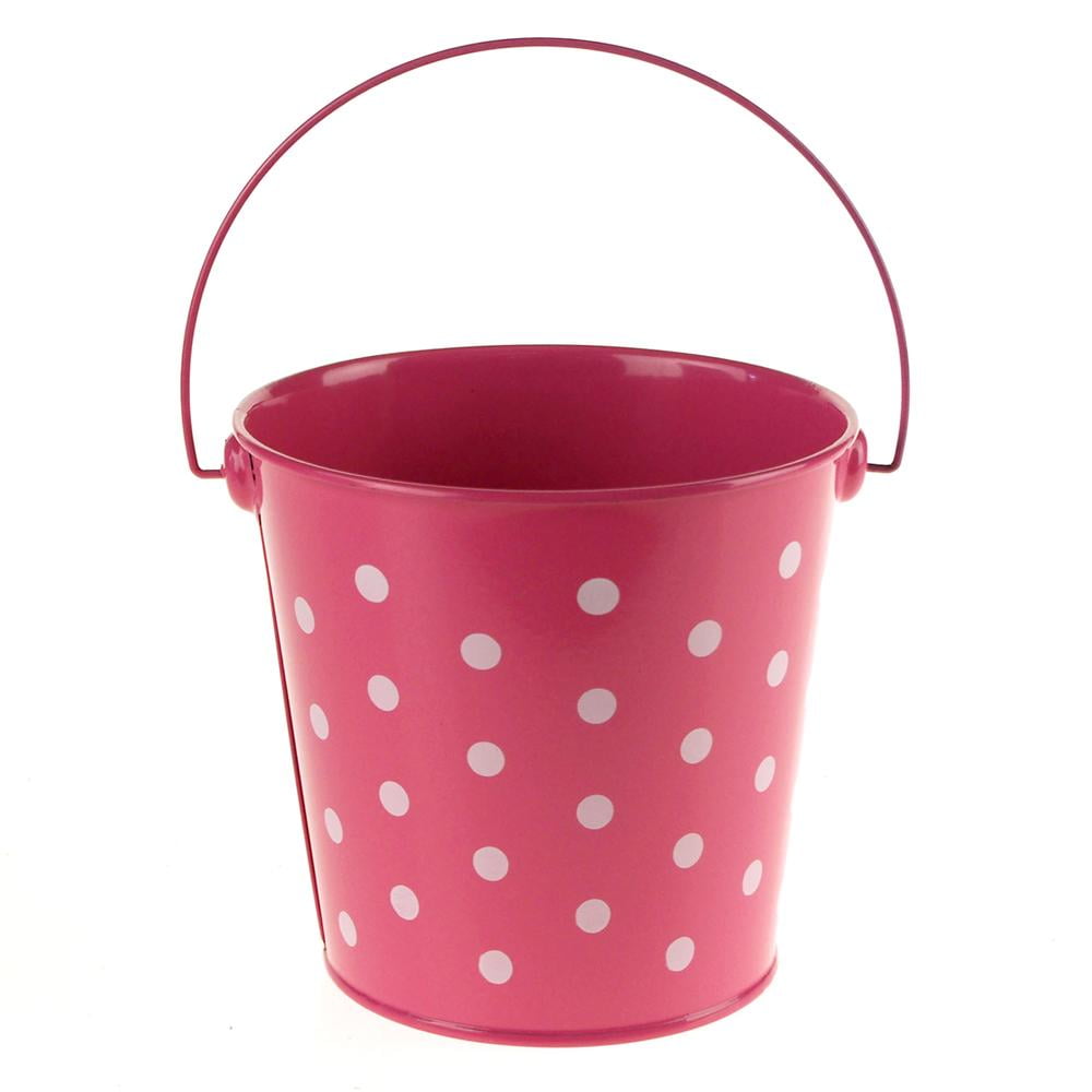 Polka Dot Metal Pail Bucket Party Favor, 5-Inch, Hot Pink - Walmart.com