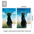A black cat sitting in a field of flowerstowels4 Pack 16"x24 ...