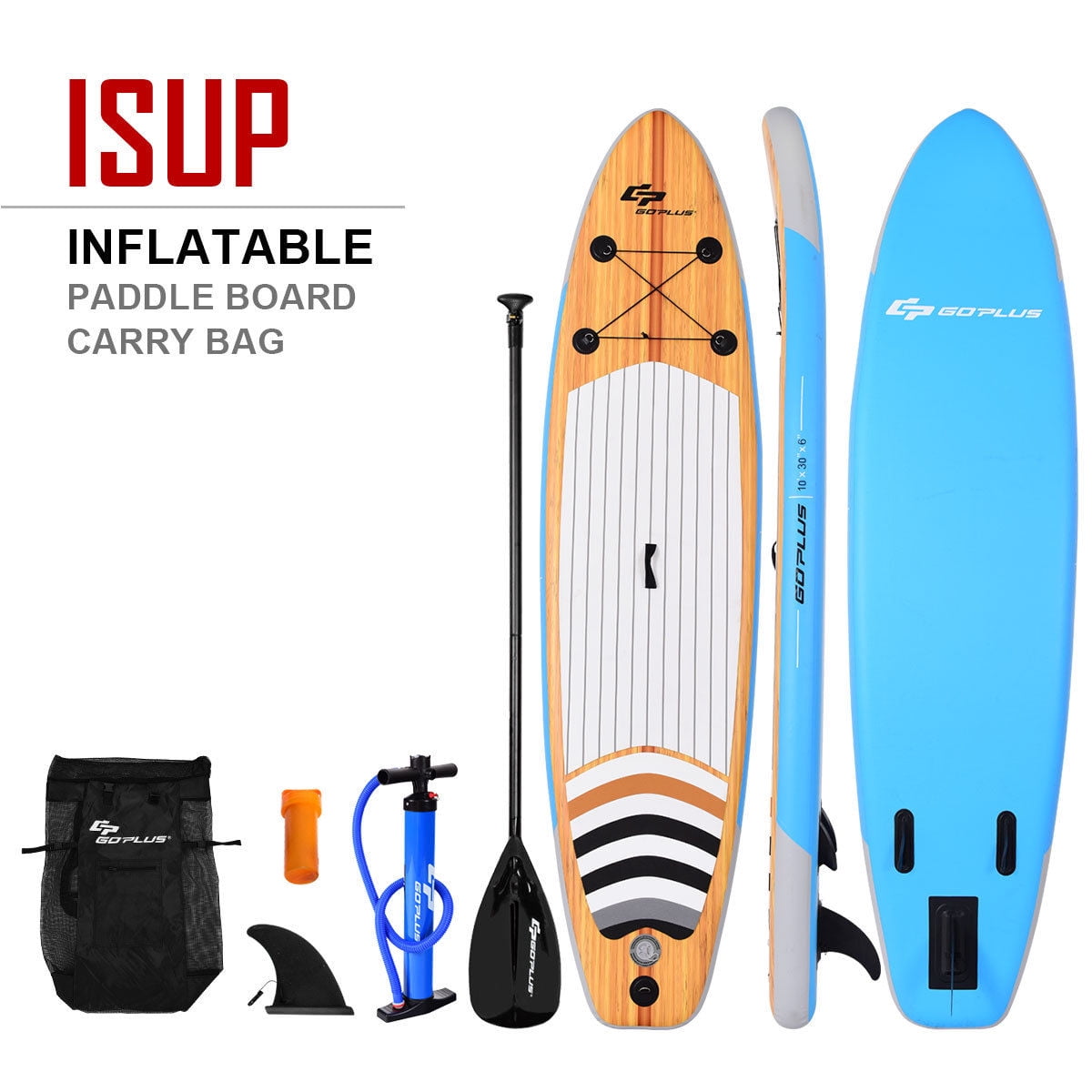 Costway 10' Inflatable Stand up Paddle Board Surfboard SUP W/ Bag ...