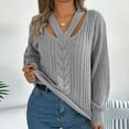 Aeguzox Sweaters for Women Dual Shoulder Cutout Construction Front ...