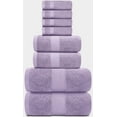 White Classic Luxury Lavender Bath Towel Set - Combed Cotton Hotel ...