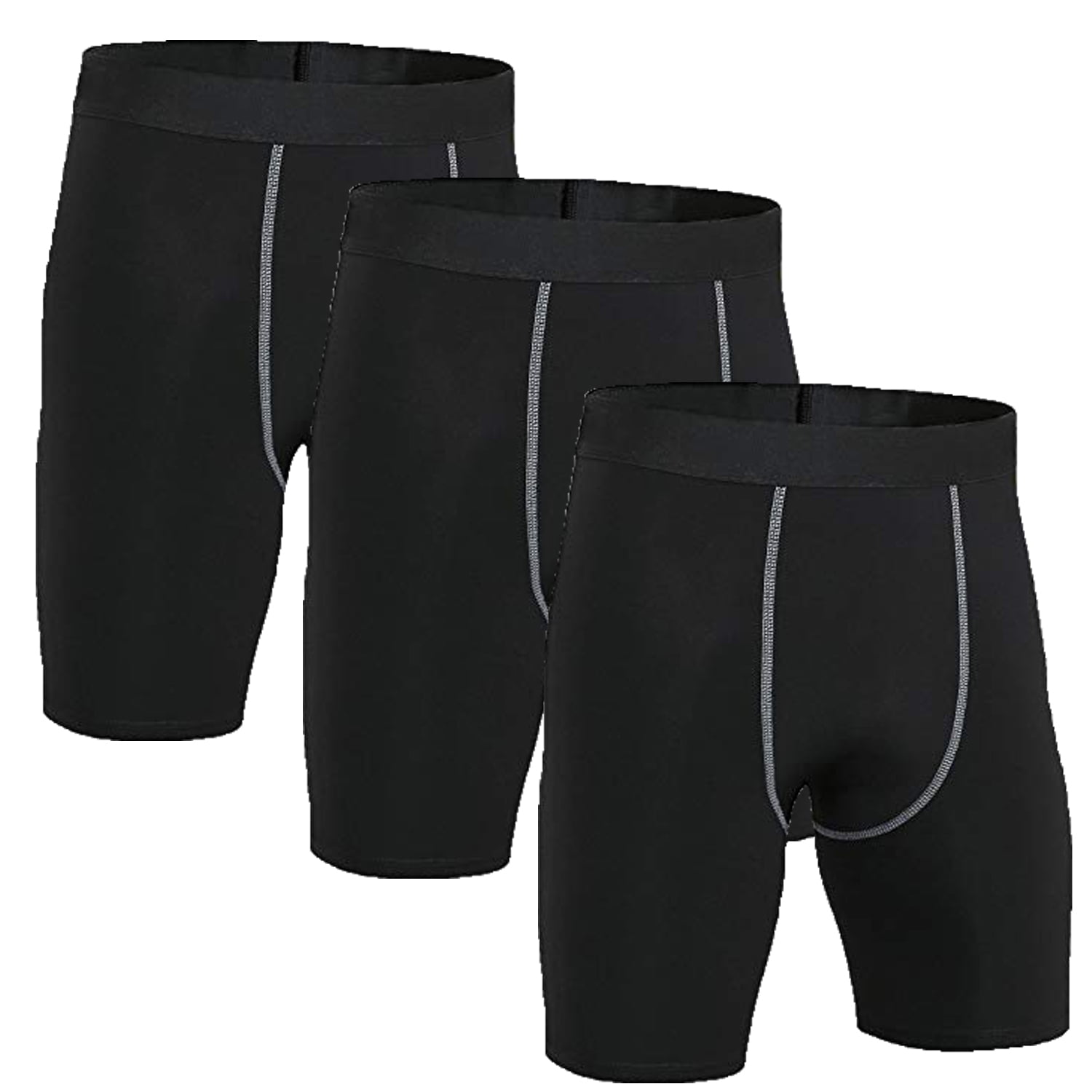 LANBAOSI 3 Pack Boys Compression Shorts Active Underwear Performance ...