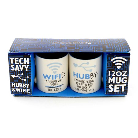 Tech Savvy Wifie & Hubby Computer Technology Mug Set - Walmart.com ...