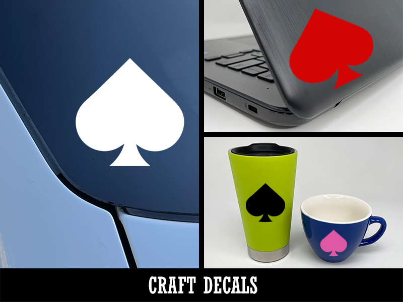Card Suit Spades Craft Vinyl Indoor Outdoor Decal Sticker - Tan - 3 ...