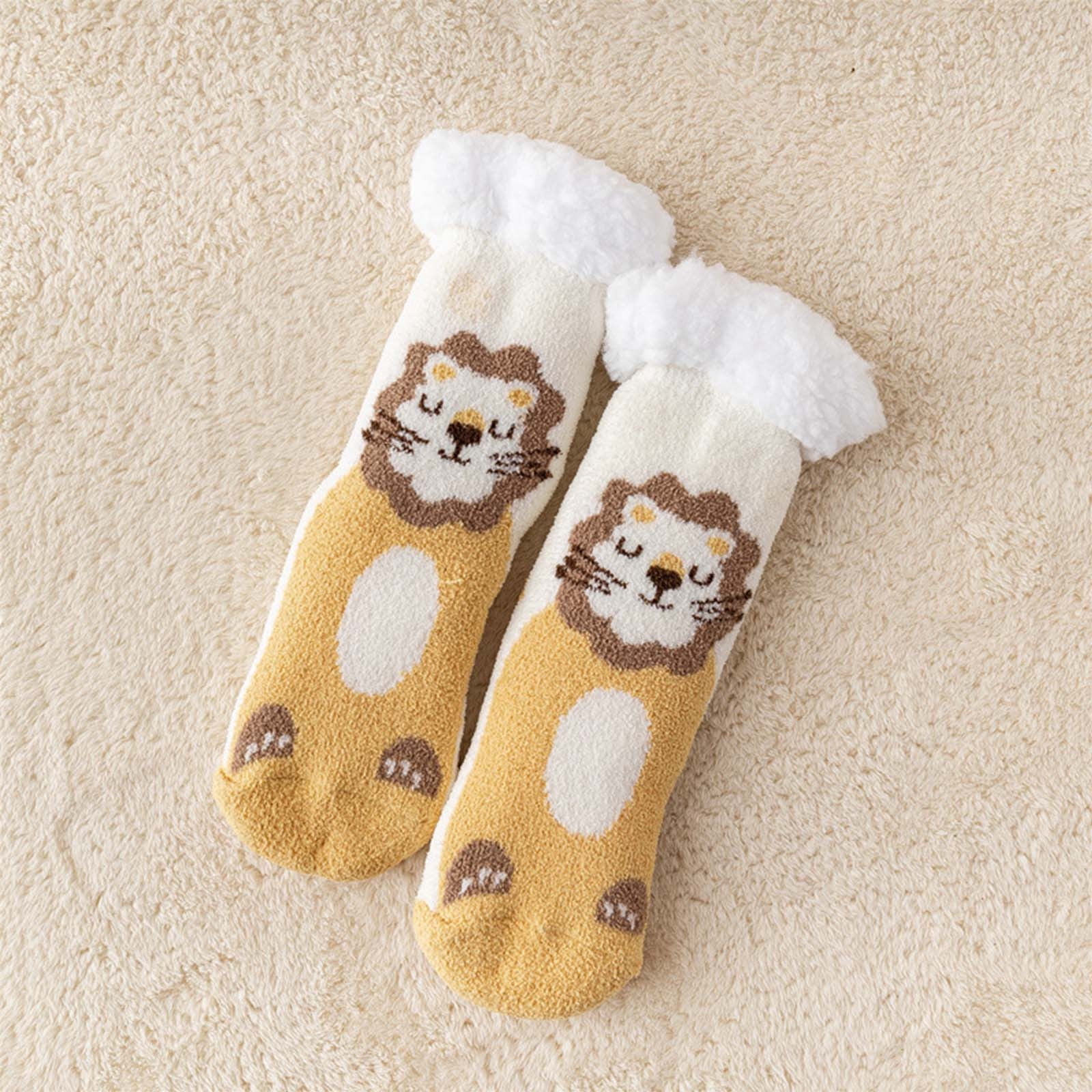 Dyfzdhu Women Cute Style Lamb Velvet Socks Autumn Winter Home Plus ...