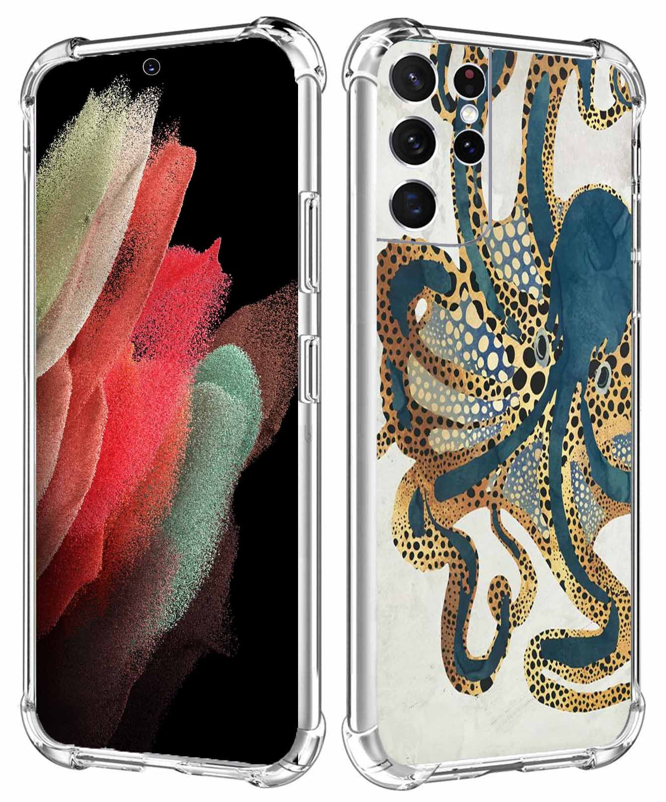 Blue Octopus Case for Samsung Galaxy S21 Ultra,Aesthetic Art Design ...