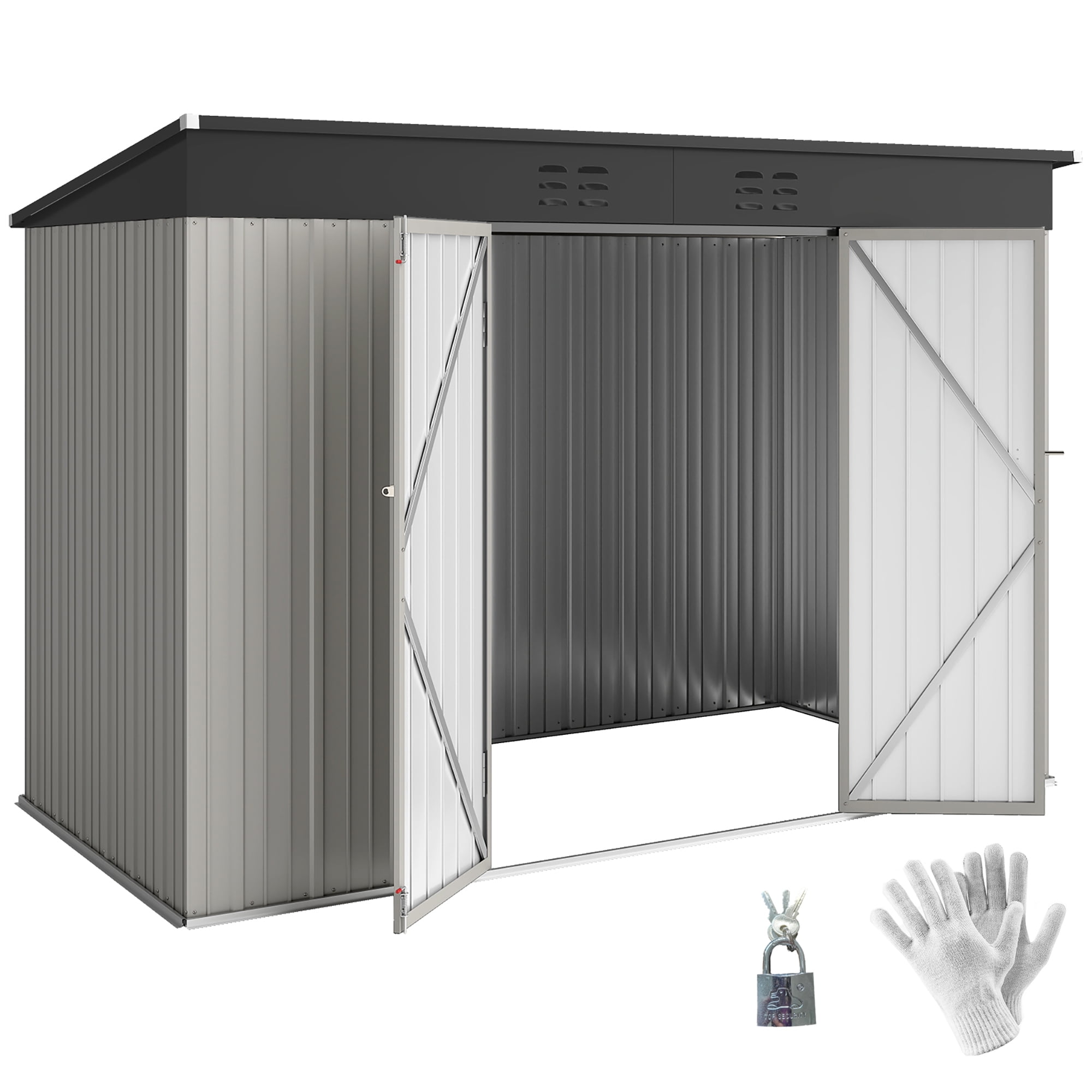 Click here for Outsunny 9 X 4 Galvanized Steel Storage Shed With... prices