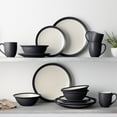 Noritake Colorwave Graphite 16-Piece Curve Dinnerware Set, Service for ...