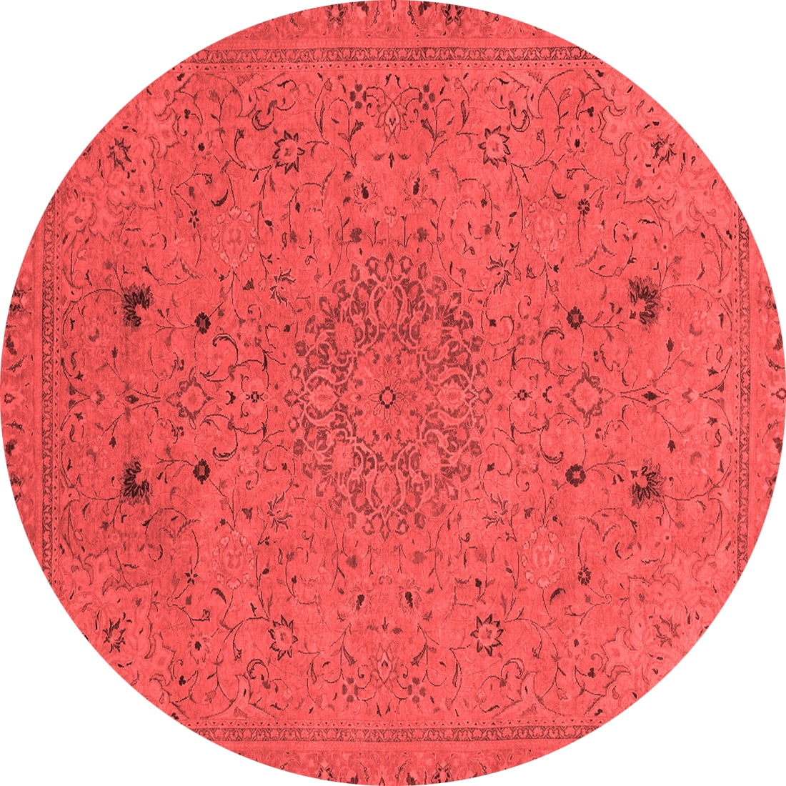 Ahgly Company Machine Washable Indoor Round Abstract Red Modern Area ...