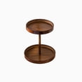 2-Tier Rotating Wooden Serving Tray, Round Revolving Display Stand for ...