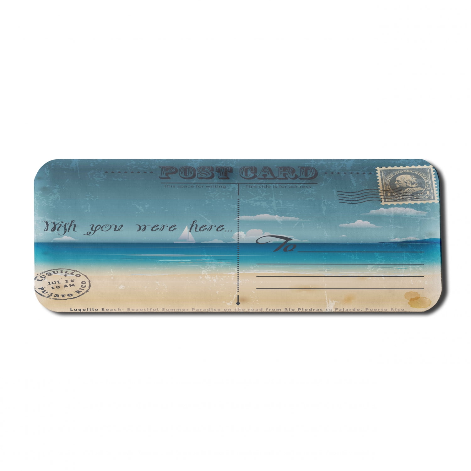 Travel Computer Mouse Pad, Nostalgic Tropical Summer Season Backdrop on ...