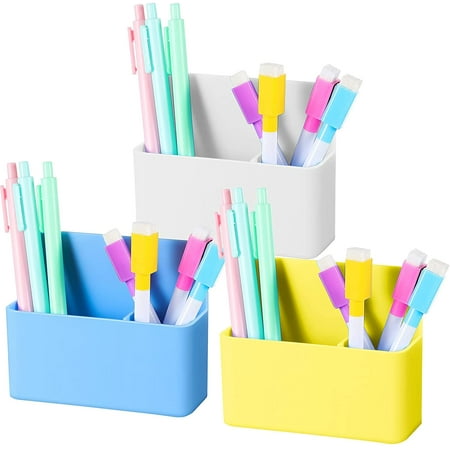 3 Pieces Magnetic Dry Pen Storage Holder White Board Pen and Eraser ...
