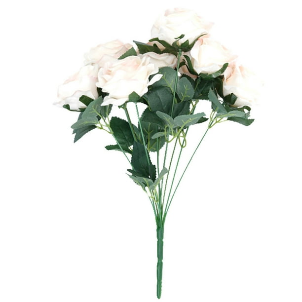 Ramo de flores de rosas artificiales Simulación Ramo de novia Seda Rosa ...