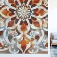 Abstract Flower Window Privacy Film, Retro Red Brown Flower Ethnic ...