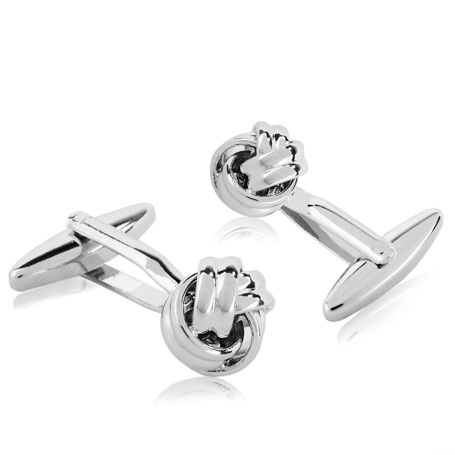 Men's Premium Stainless Steel Silver Knotted Cuff Links for Dress ...