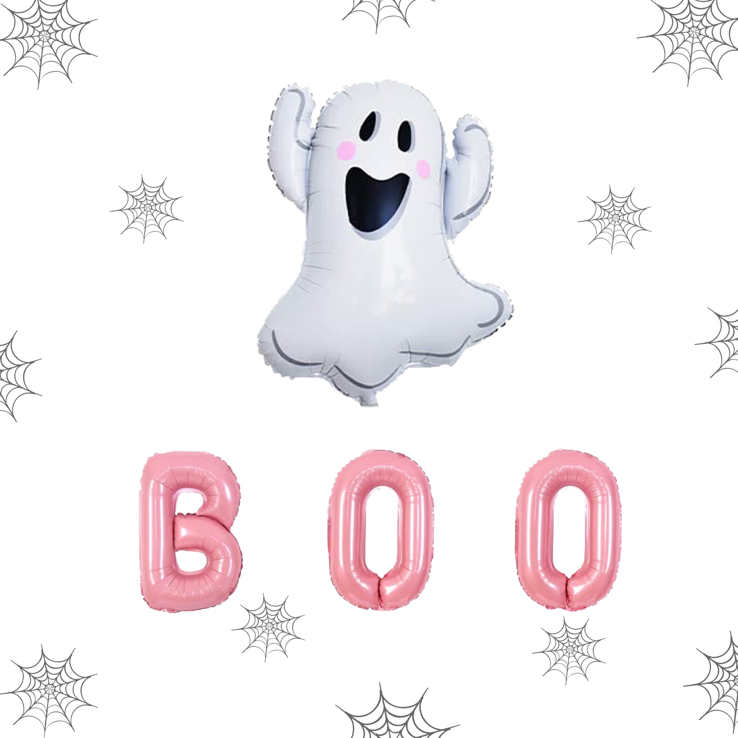 Happy Boo Day Halloween Baby Shower Party Decorations, Pink Boo Foil ...