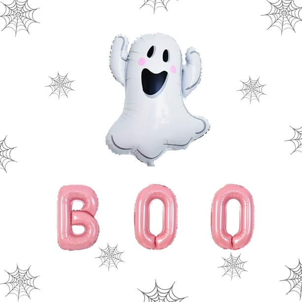Happy Boo Day Halloween Baby Shower Party Decorations, Pink Boo Foil ...