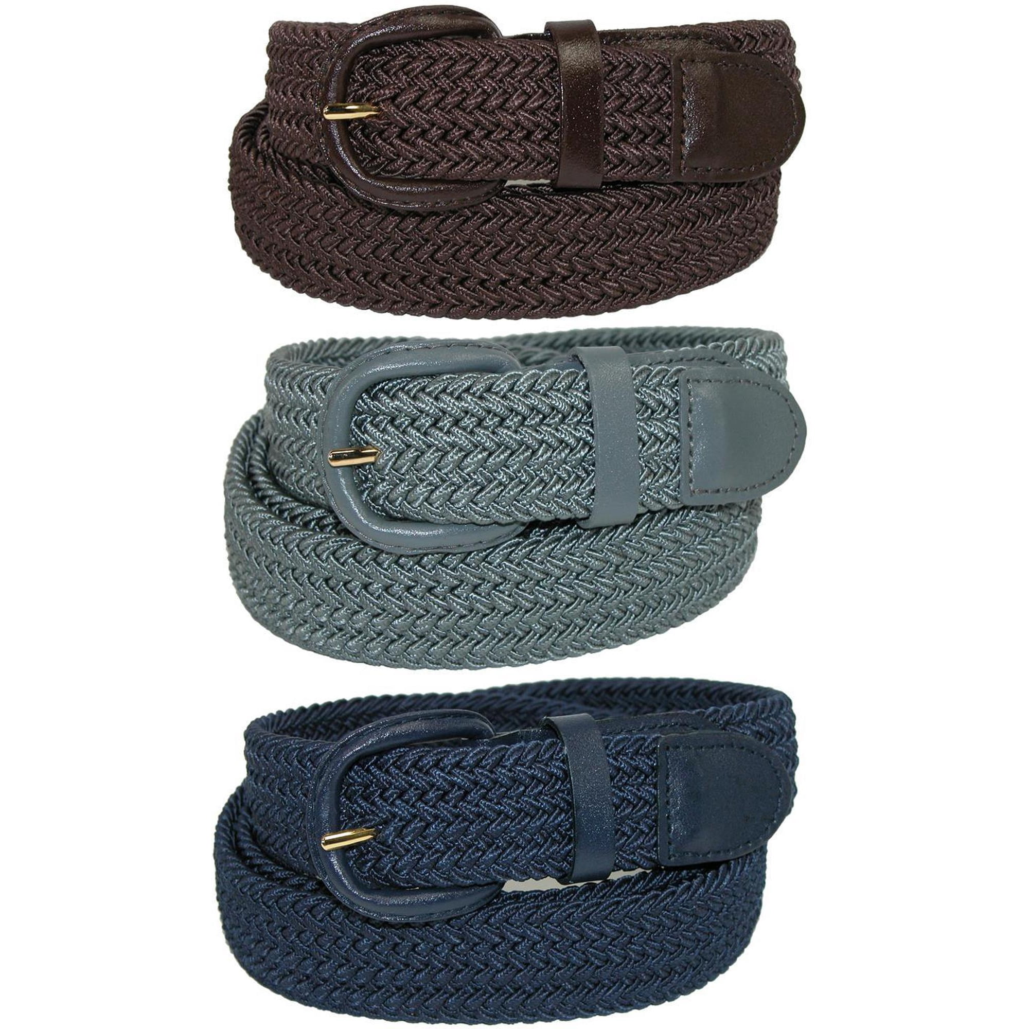 Click here for Ctm Elastic Braided Stretch Belt (Pack Of 3 Colors... prices