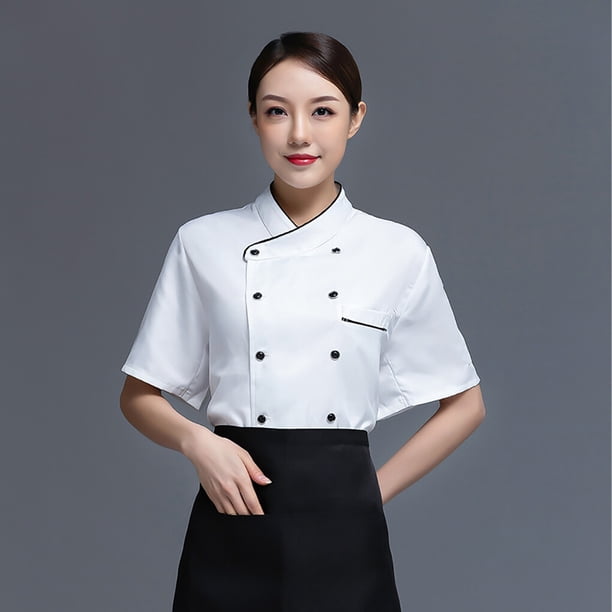 tredstone Chef Uniform Short Sleeve Kitchen Apron Double-breasted Suits ...