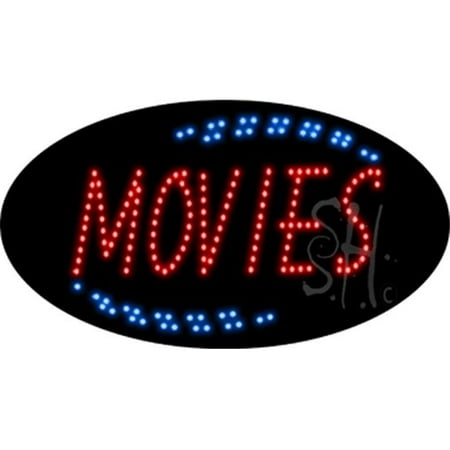 Blue Border Red Movies Animated LED Sign - 15 x 27 x 1 in. | Walmart Canada