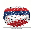 Btomtd 4th of July Round Tablecloth, 60 Inch, Patriotic Star Polyester ...