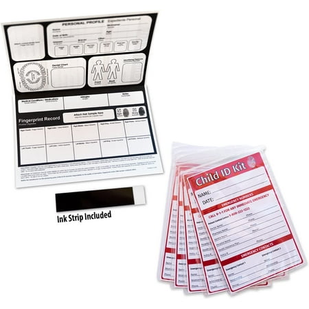 Child ID Fingerprint Kits (5 Pack) - Finger Print Kits for Kids - Child ...