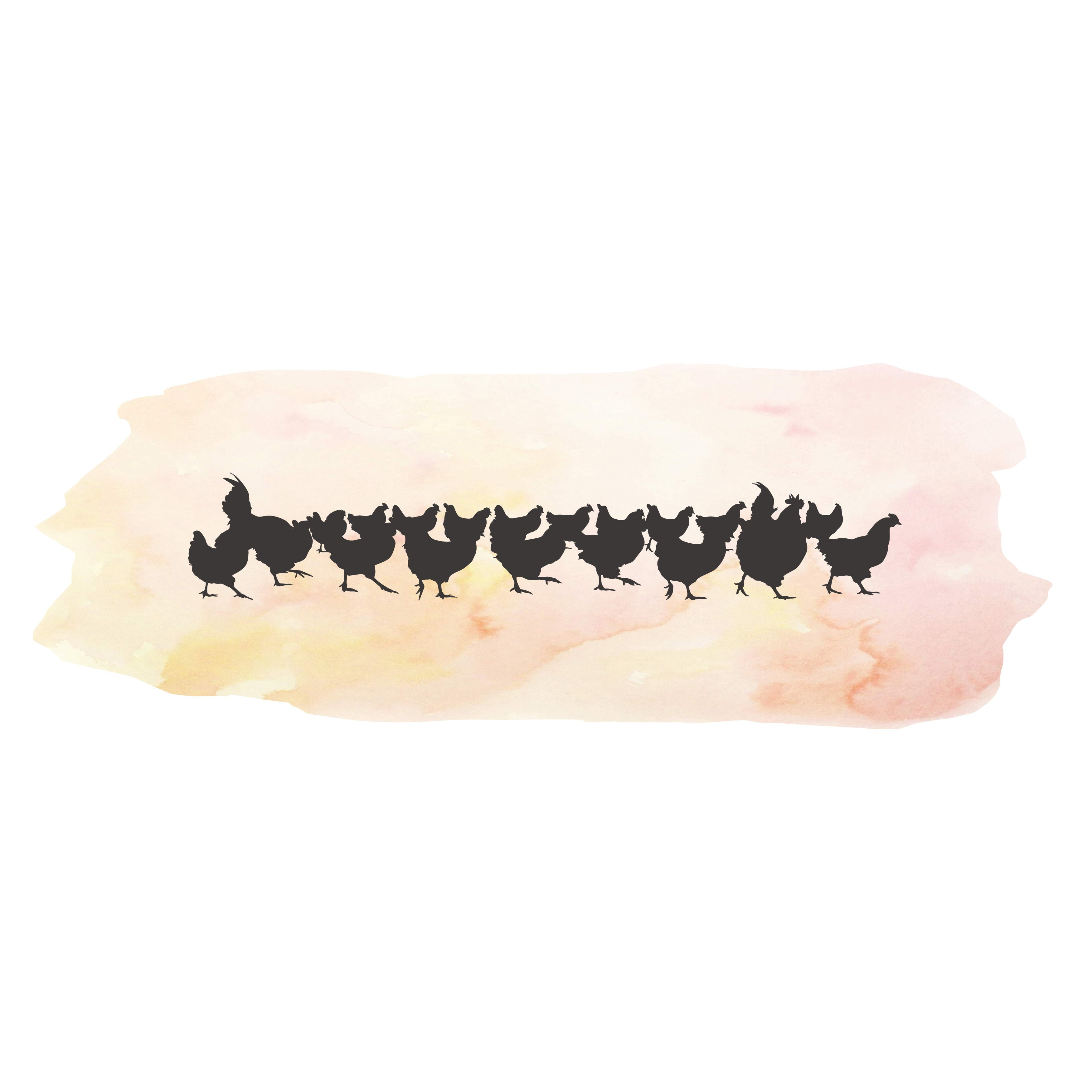 Animal Wall Decals for Children Playroom - A Group of Roaming Chickens ...