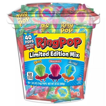 Ring Pop Candy Fun Assorted Flavor Sucker Lollipops Party Pack (0.5 oz ...