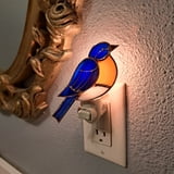 Gift Essentials Bluebird Night Light Stained Glass Nightlight ...