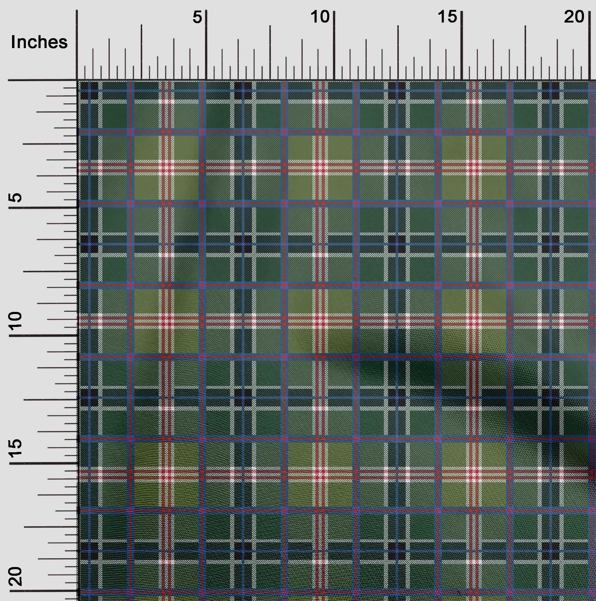 oneOone Cotton Poplin Fabric Tartan Check Print Fabric By Yard 42 Inch ...