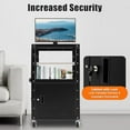 Computer Cart, Steel AV Cart with Extra Storage Cabinet 2-in-1 Rolling ...
