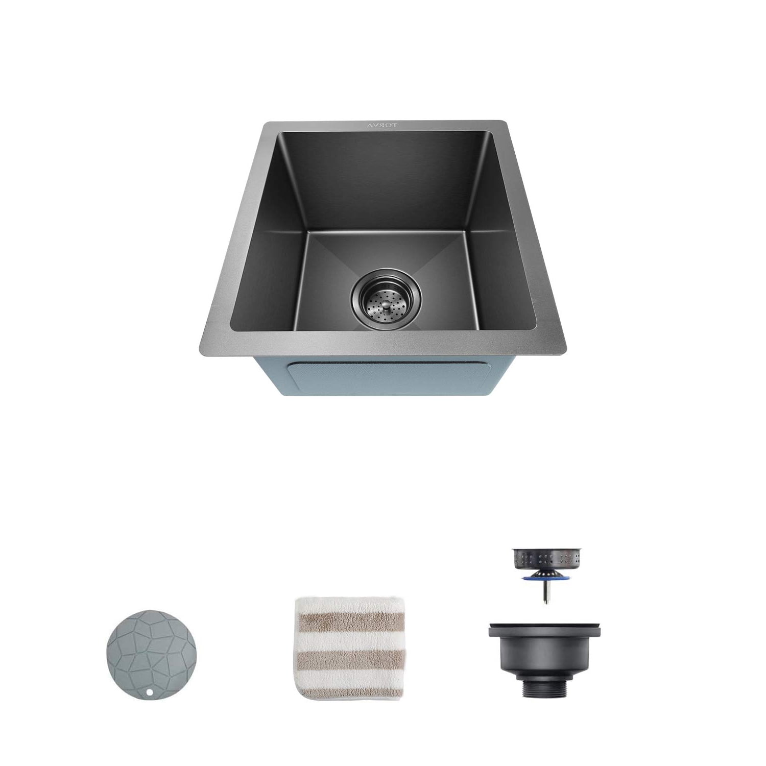 TORVA 14x 14x9 inch Undermount Sink Nano Coating 16 Gauge RV Wet Bar ...