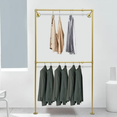 Miumaeov 85" DIY Clothing Pipe Rack Wall-Mounted Clothes Hanger Garment ...