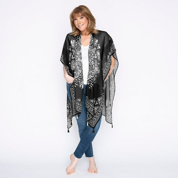 Chantal Lacroix - Beach Pareo/Swimsuit Cover, Black - Walmart.ca