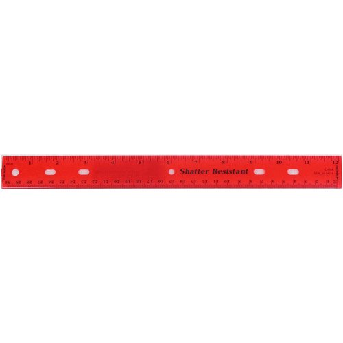 12" Shatter-Resistant Binder Ruler, Available in Multiple Colors ...