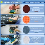 6 Inch Auto Buffers Polishers Kit, Cordless with 2x 2000mAh Battery, 6 ...