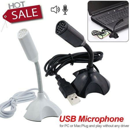 USB Mini Desktop Speech Microphone Mic Stand for PC Laptop Computer ...