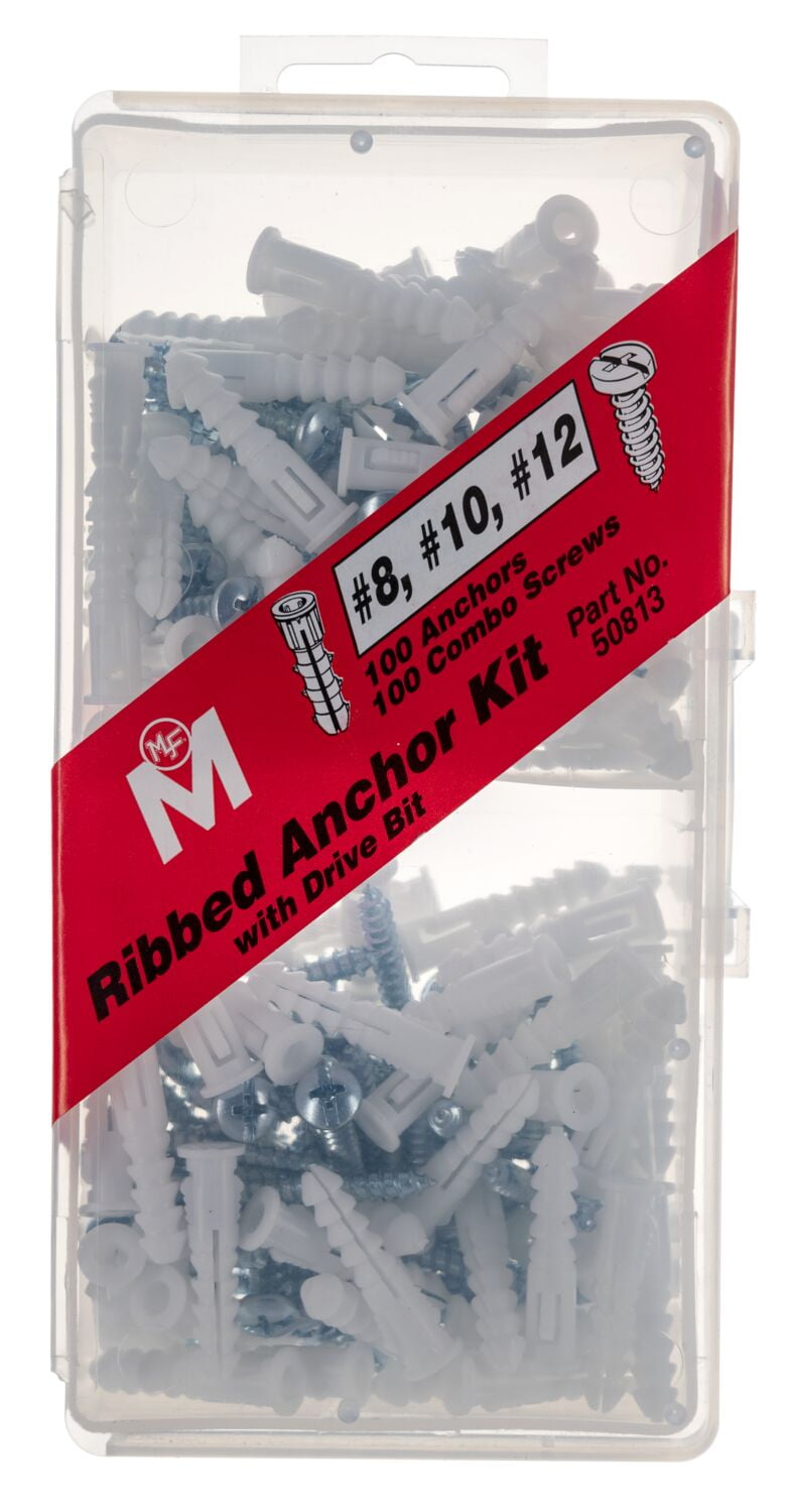 No. 10 to 12 x 1-1/4 Ribbed Plastic Anchor Kit Plastic - Walmart.com