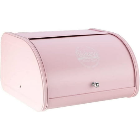 NETSENG Pink Bread Box metal bread box farmhouse bread box roll top ...
