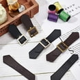 4 Sets Leather Sew-On Toggles Closures Black & Brown PU Leather Snap ...
