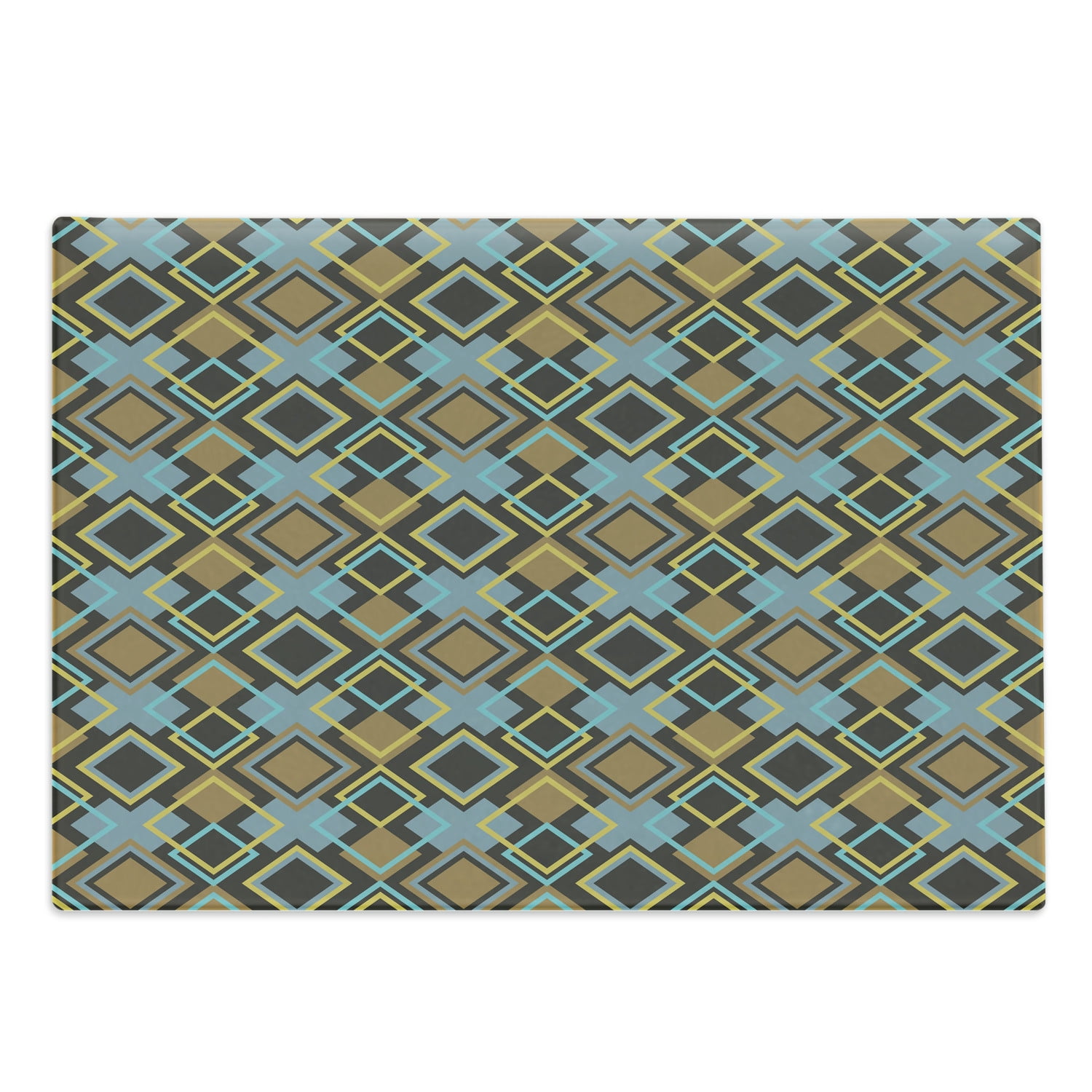 Geometric Cutting Board, Abstract Rhombuses with Bullseye Pattern ...